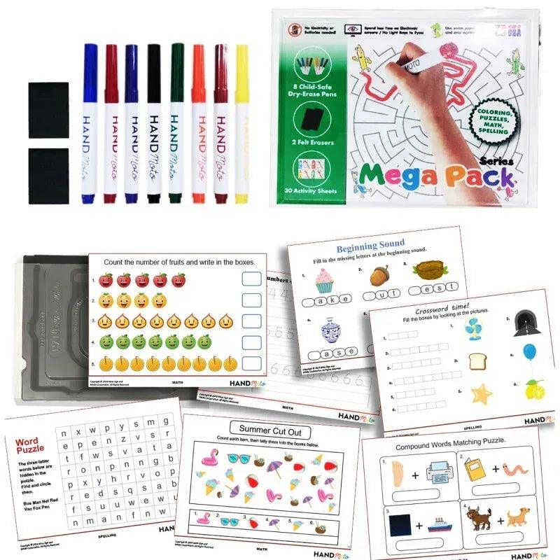 Dry-Erase Learning Board, 8 Markers, 30 Activity Sheets - MegaPack Ser ...