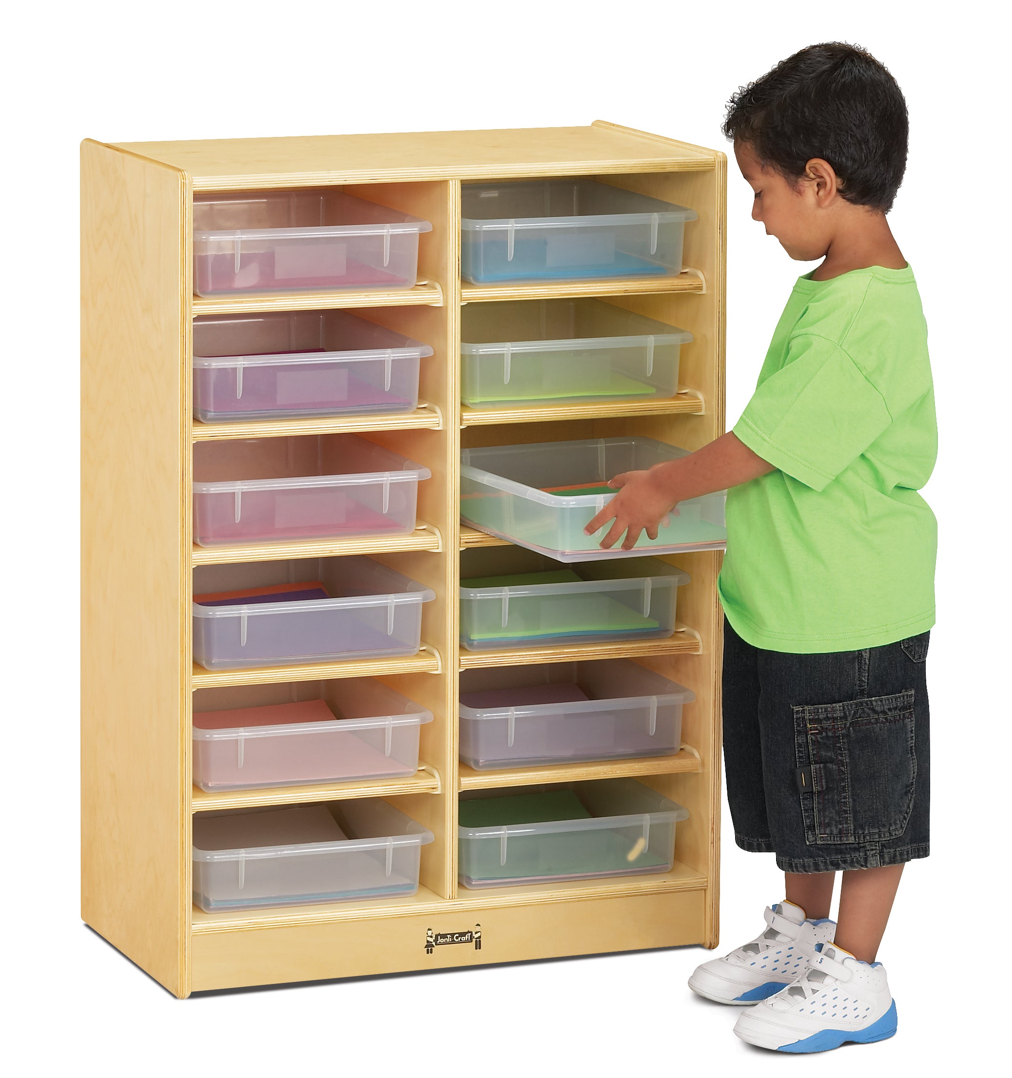 Jonti-Craft® 12 Paper-Tray Mobile Storage - with Clear Paper-Trays ...