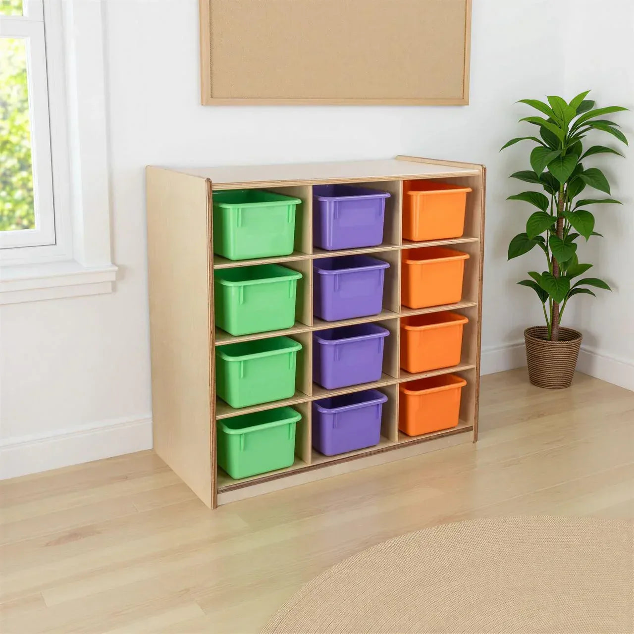 (12) Cubby Storage with Assorted Pastel Trays – Gramco School Supplies