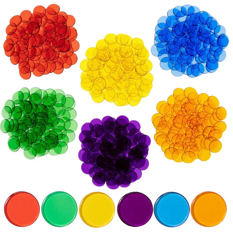 Transparent Counters - Set of 500 - Counters for Kids Math - Assorted ...