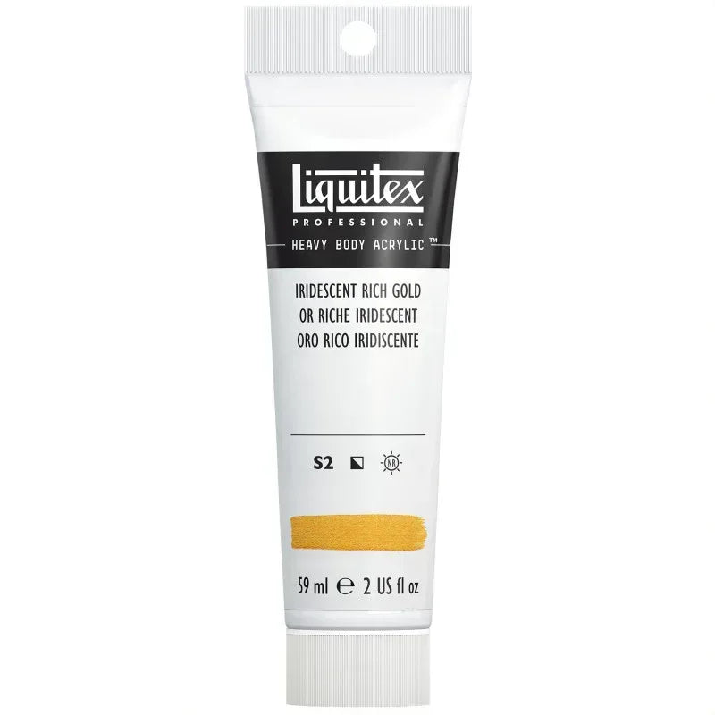 Professional Heavy Body Acrylic Paint, 59 mL Tube, Iridescent Rich Gol ...