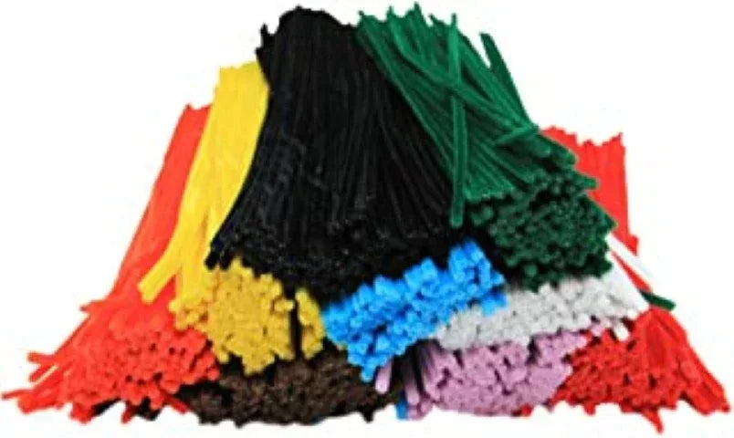Chenille Stem Class Pack, 12" Stems, 4mm thick Assorted Colors, 1000 ...