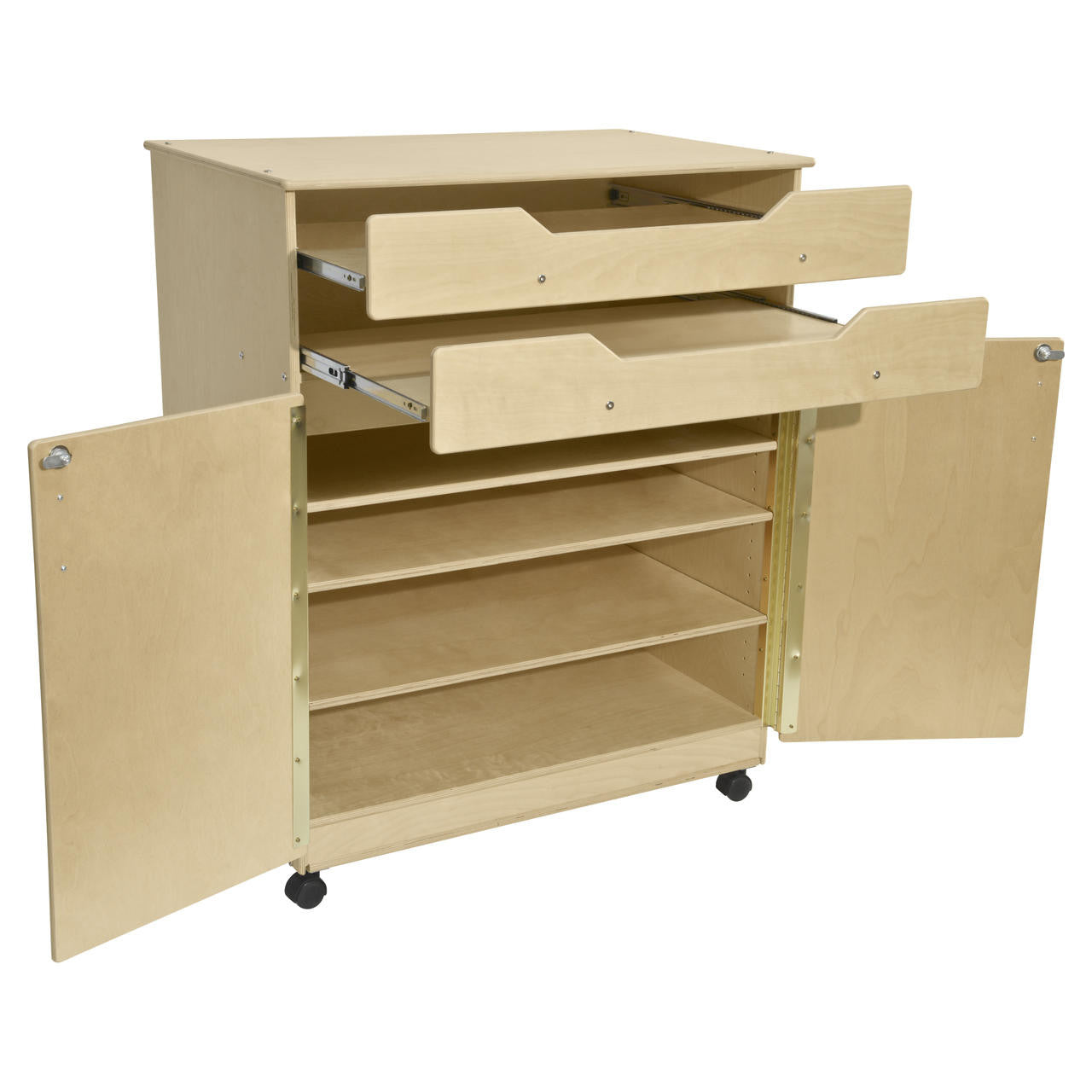 Contender Mobile Storage Cabinet with Exposed Drawers - Assembled ...